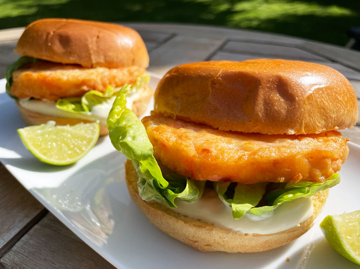 5 x Naked Quarter Pound King Prawn Burgers – Caught & Delivered