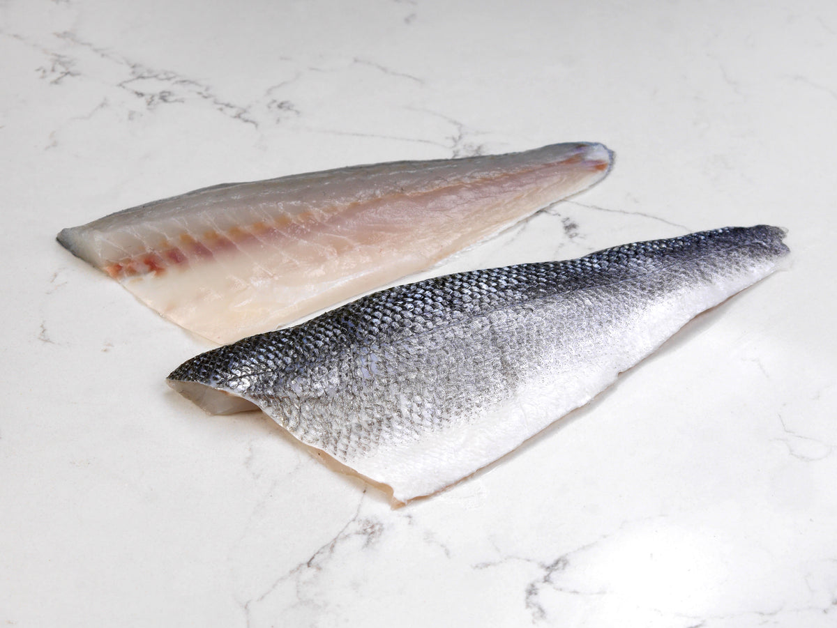 2 x 110-130g Medium Sea Bass Fillets – Caught & Delivered